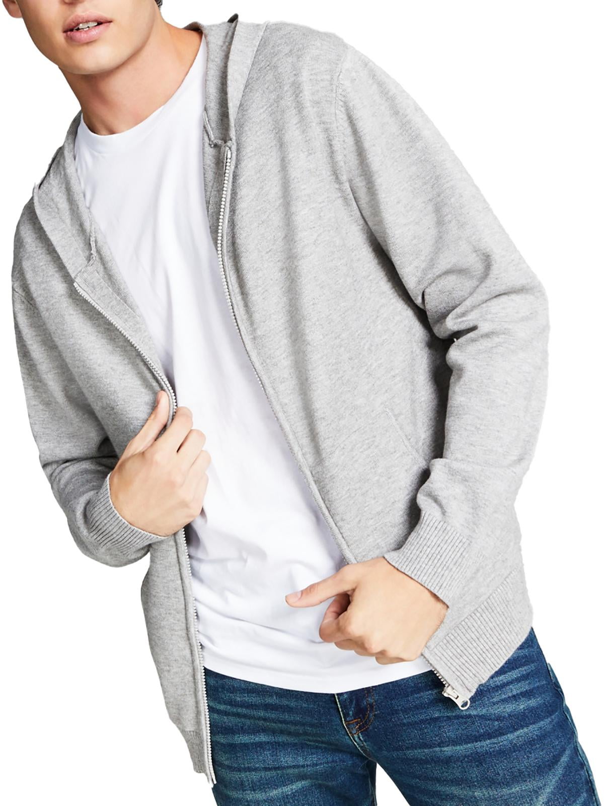 And Now This Mens Knit Zip Front Hooded Sweater - Walmart.com