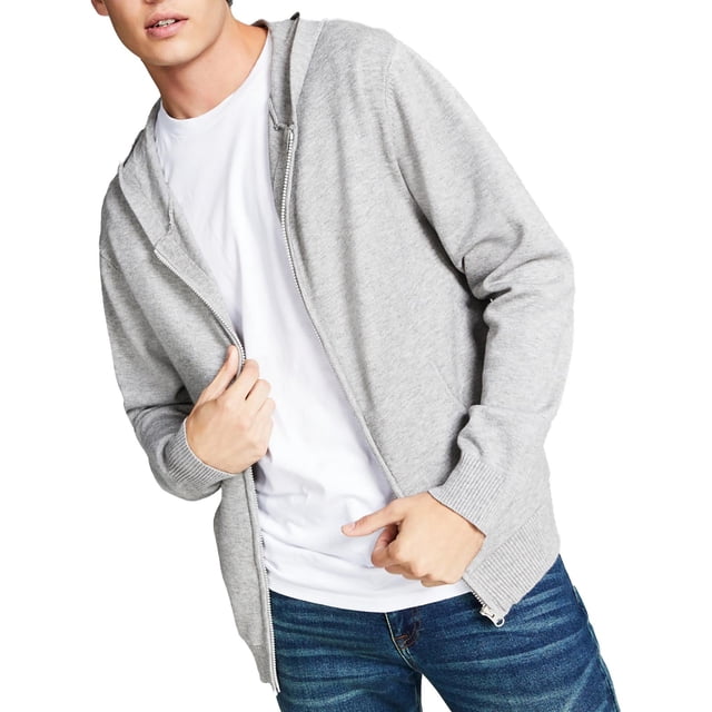 And Now This Mens Knit Zip Front Hooded Sweater - Walmart.com