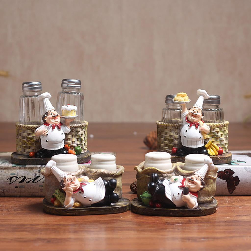 And Pepper Shaker Sets,Sitting Chef Decorative Statue Spice Organizer ...