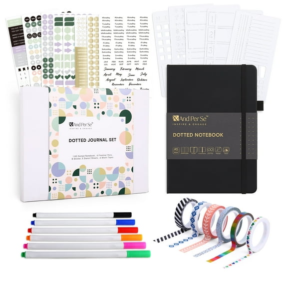 &And Per Se Dotted Journal Notebook Set, A5 Hardcover Dotted Journal ...