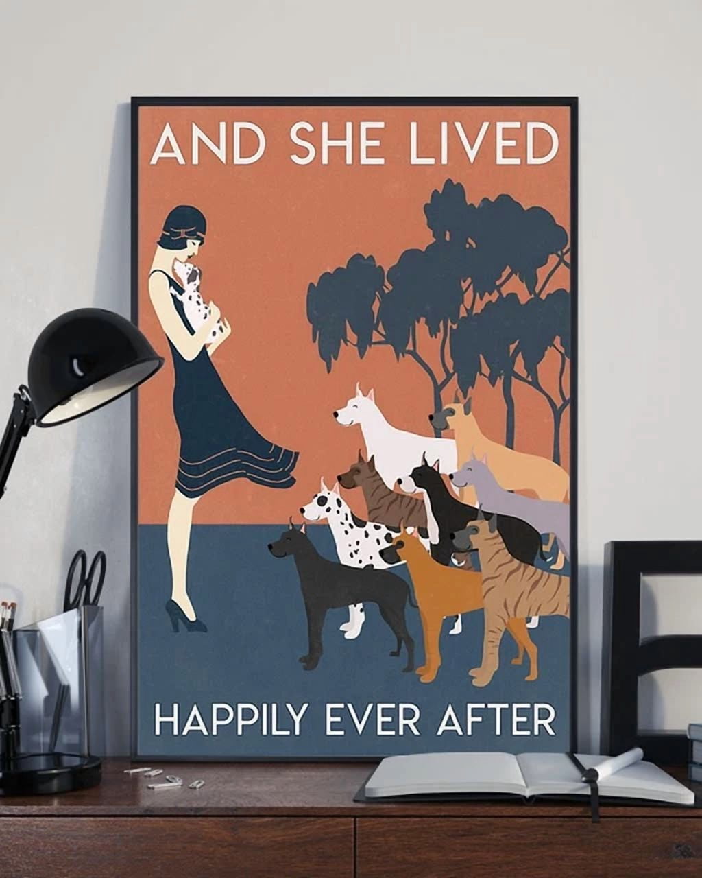 And She Lived Happily Ever After Great Dane Dogs Home Decor Wallart ...