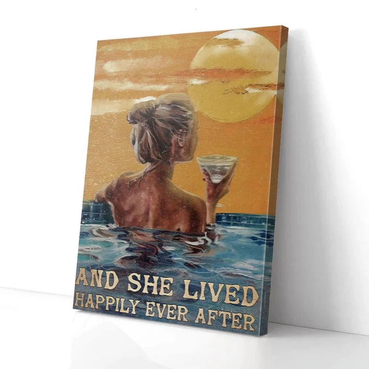 And She Lived Happily Ever After Swimming Poster Wall Art Home Decor ...