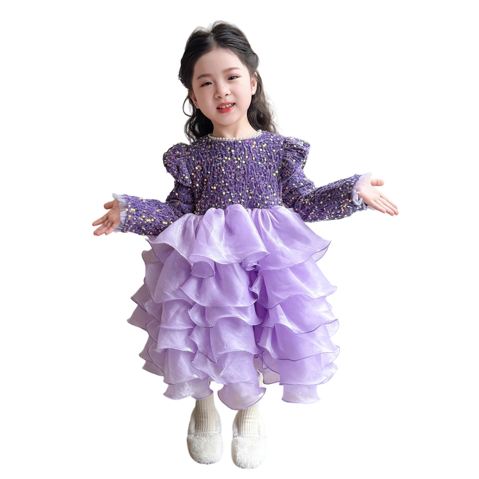 And Shine Girls Elegant Holiday Party Gown With Sparkling Sequins For ...