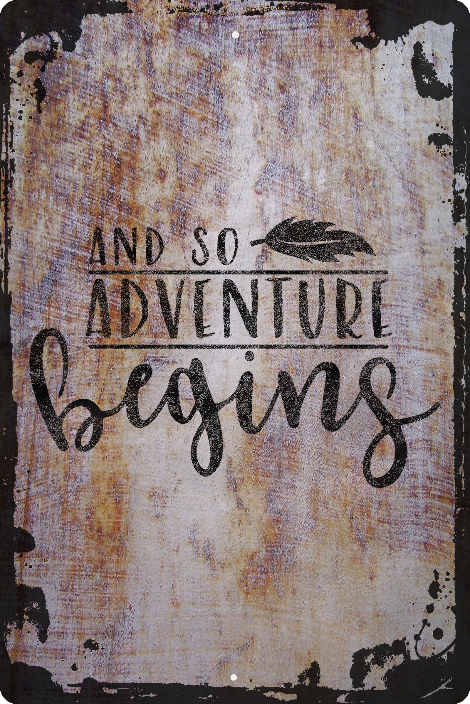 And So Adventure Begins Cursive Font Feather Travel Love Free Beige ...