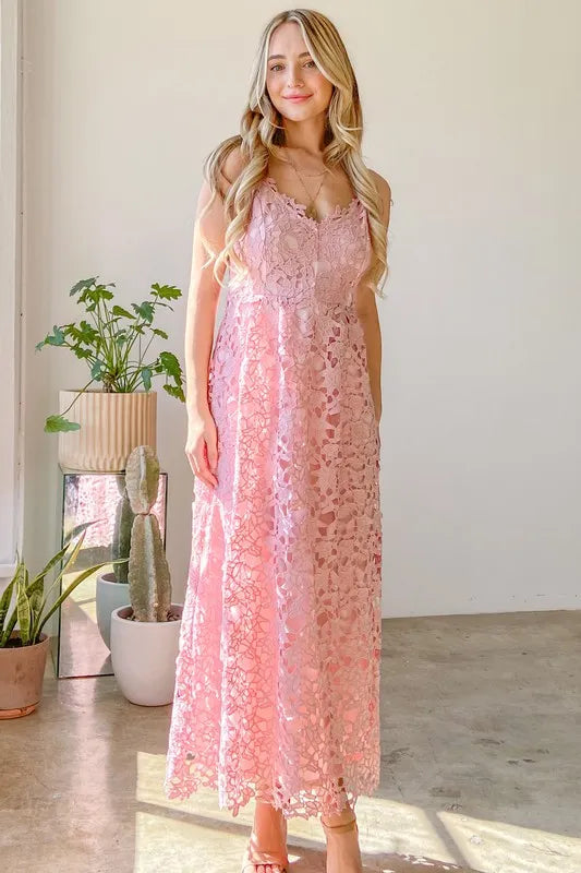 And The Why Lace Maxi Cami Dress - Walmart.com