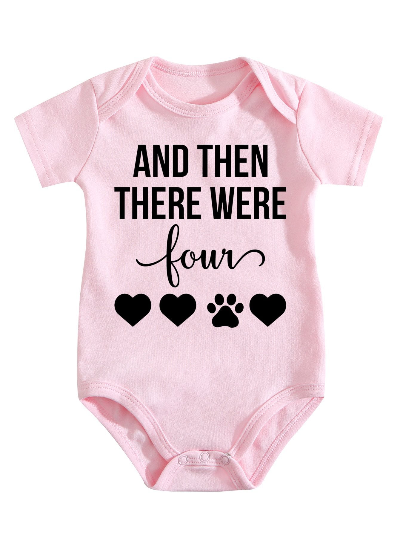 And Then There Were Four Baby Bodysuit Cute Newborn Boy Outfit Funny ...