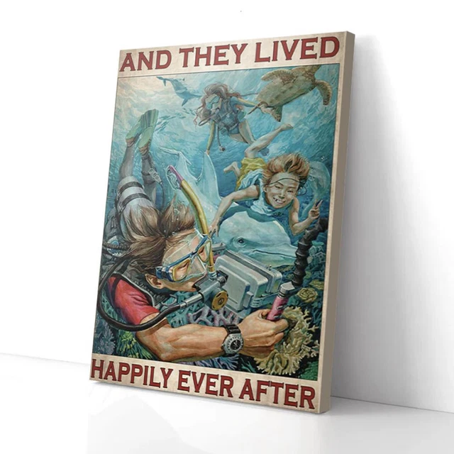And They Lived Happily Ever After Diving Poster Wall Art Home Decor ...