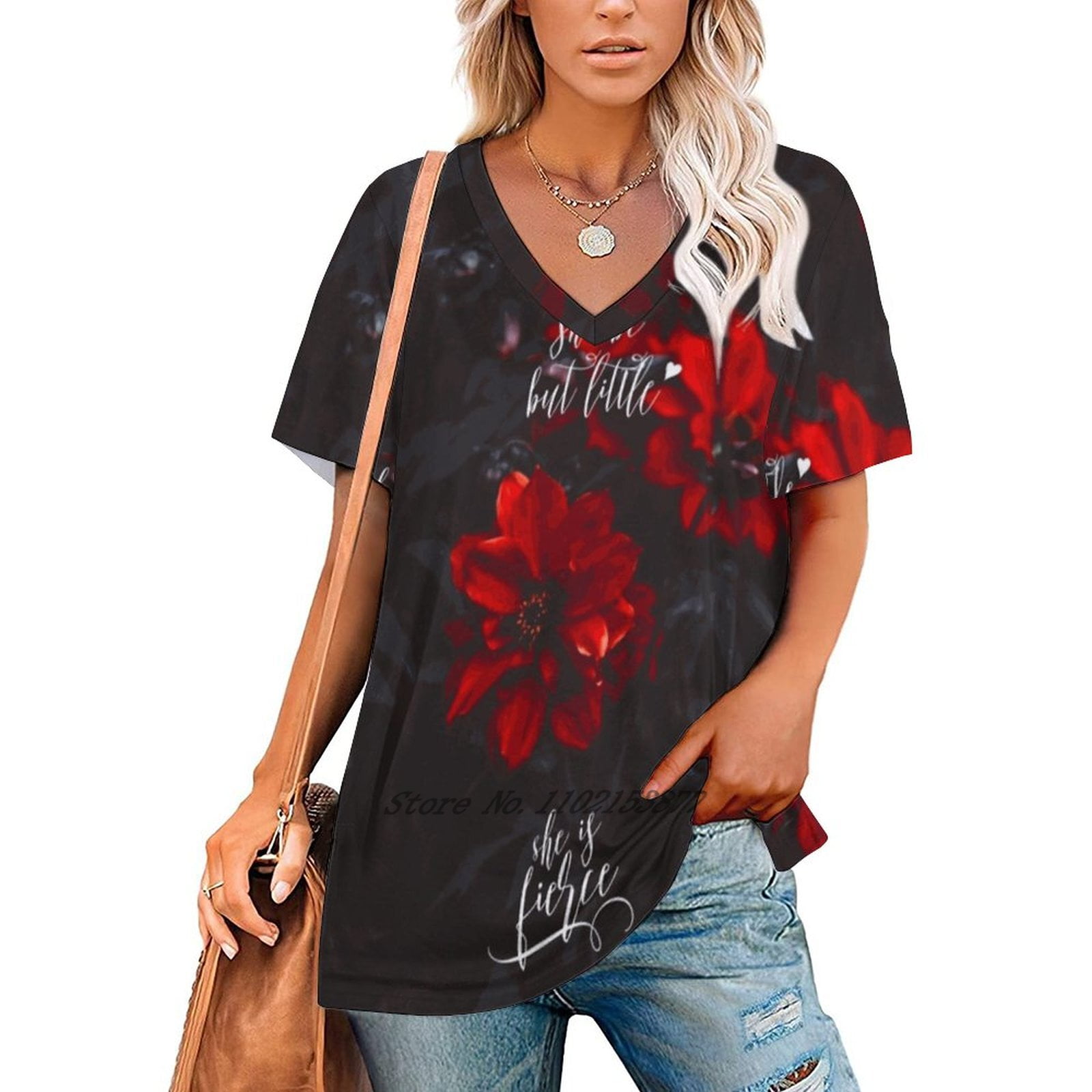 And Though She Be But Little She Is Fierce ( Blood Red Flowers ) Women ...