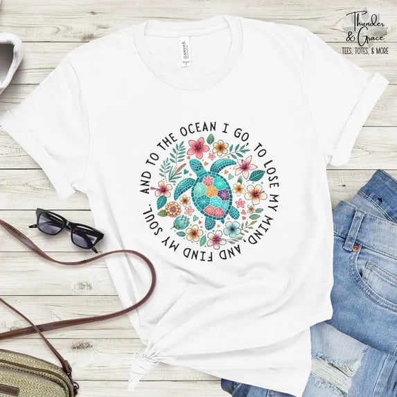 And To The Ocean Go Tropical Beach T-Shirt - Walmart.com
