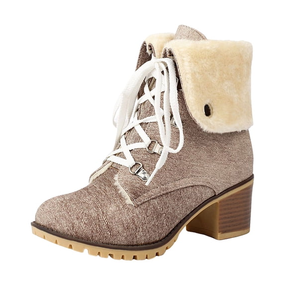And Winter High Heels Warm Ruffled Straps Low Cut Boots Short Boots For ...