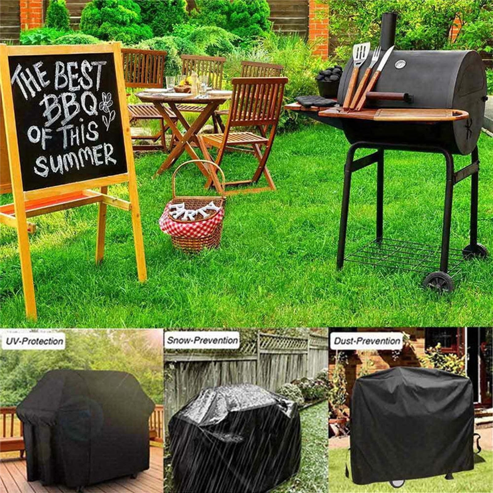 And-proof Barbecue Grill Cover, Heavy-duty Water-resistant Fabric, UV ...