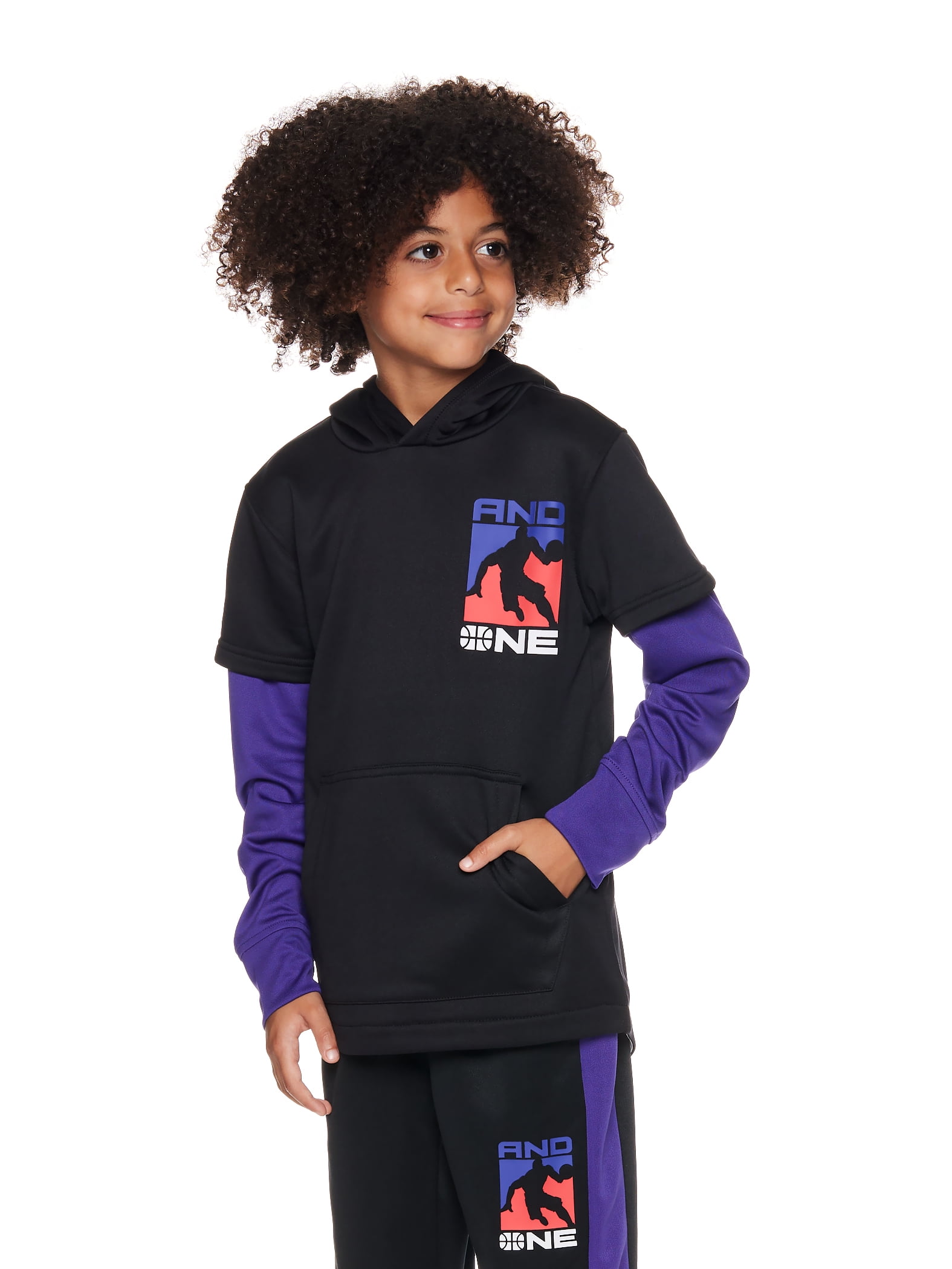 And1 Boys Hoopster Long Sleeve Hoodie, Sizes 4-18 - Walmart.com