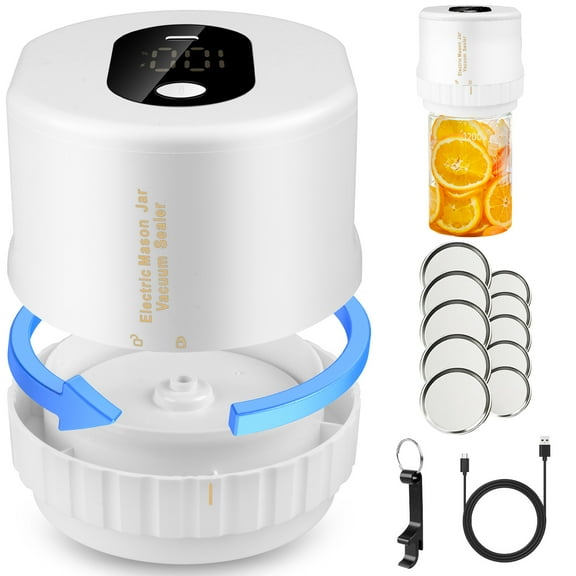 Mason Genie Vacuum Jar Sealer – Electric Mason Jar Sealing Kit for Wide ...