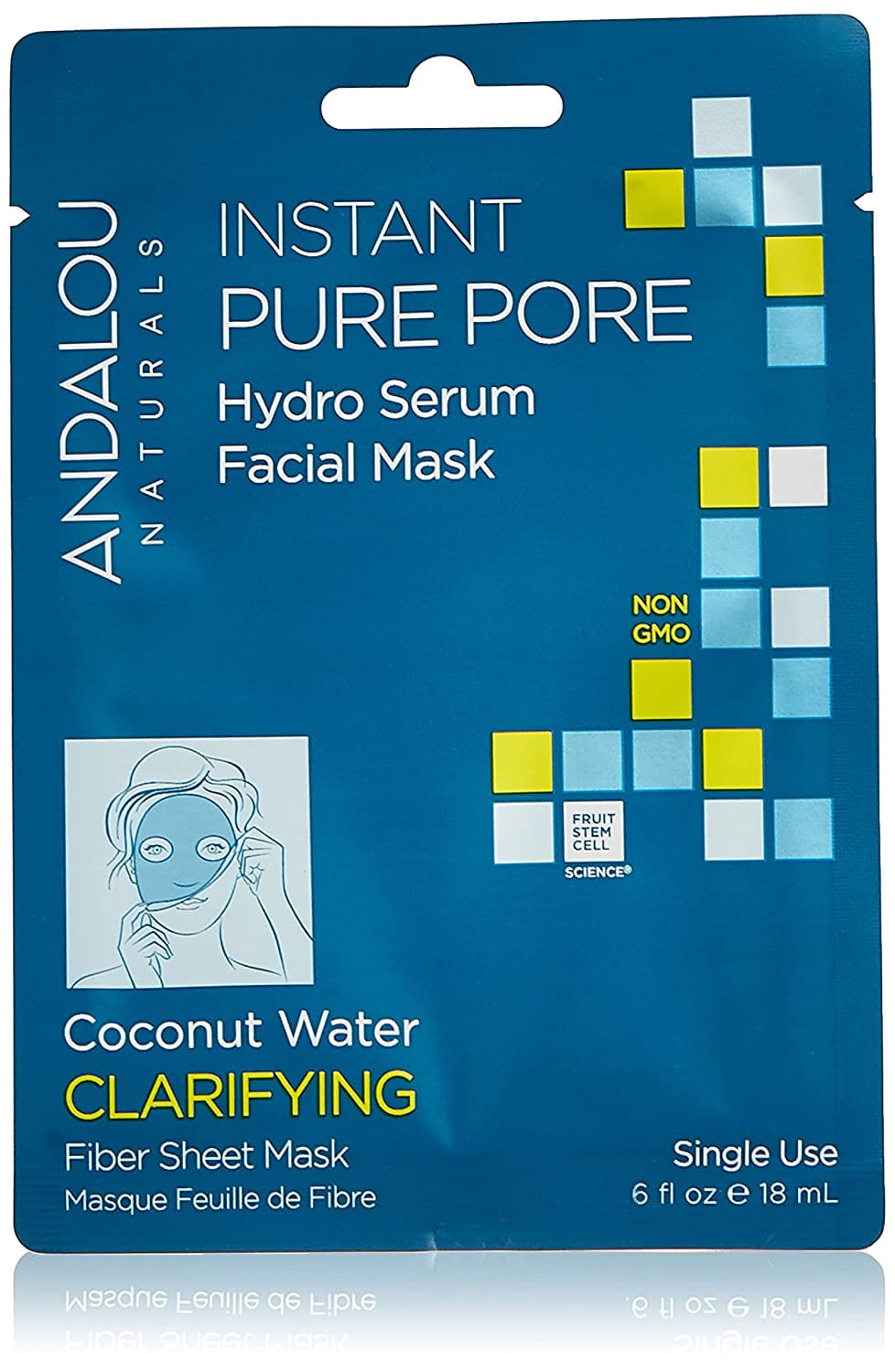 Andalou 1002622 Instant Pure Pore Hydro Serum Facial Sheet Mask 0.6 oz ...