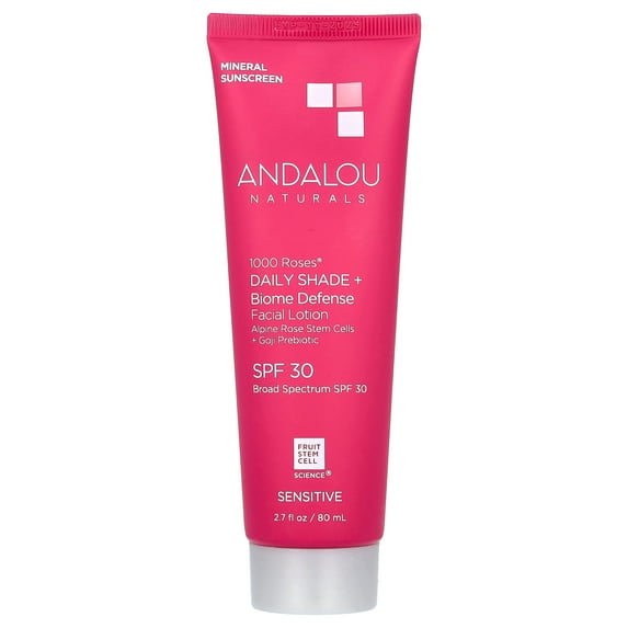 Andalou Naturals Sensitive Daily Shade + Biome Defense SPF 30 Facial ...