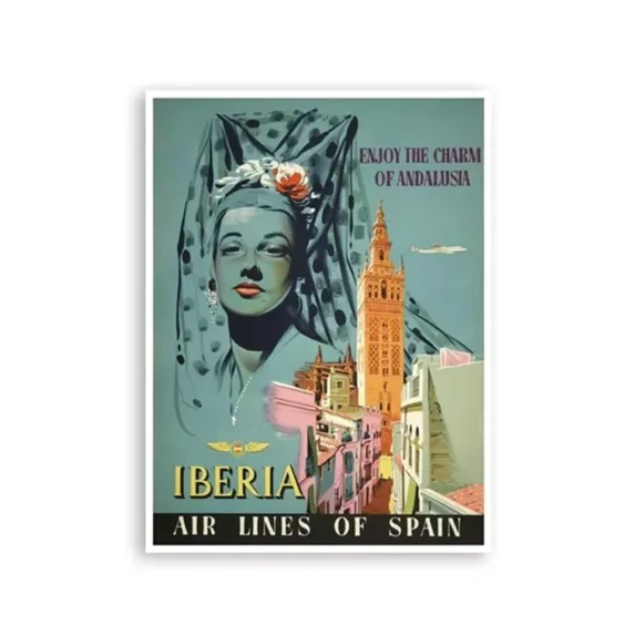 Andalusia Spain Art Spanish Decor Travel Poster Home Decor Vintage Art ...