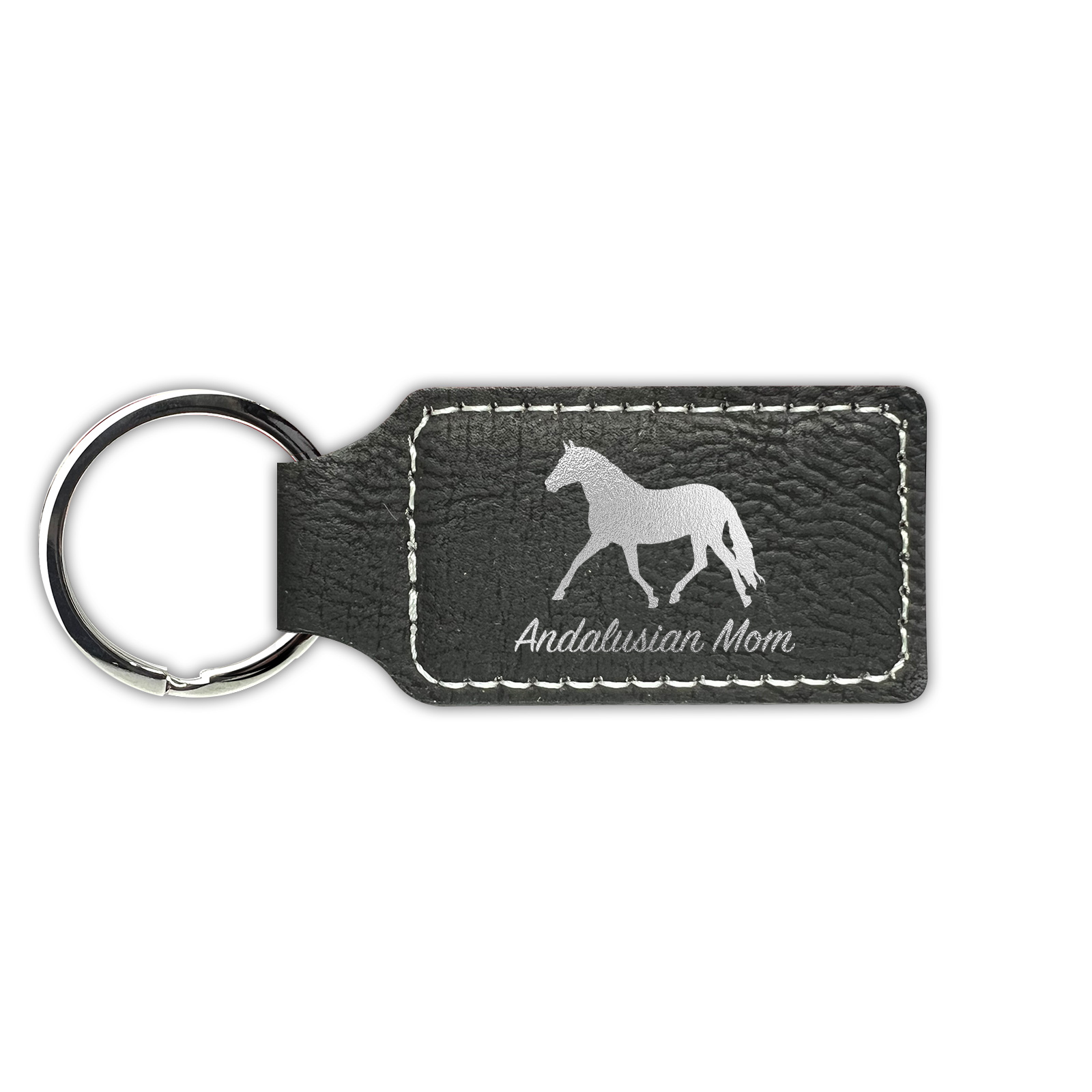Andalusian Mom Keychain Leatherette Rectangle - Laser Engraved - Many ...