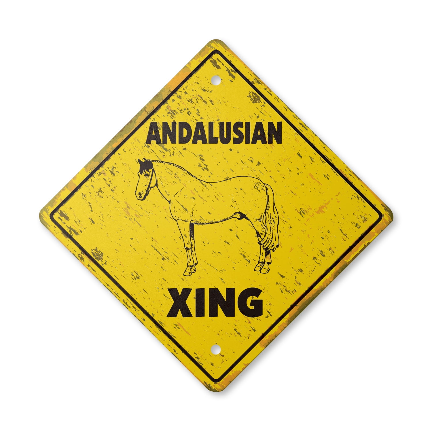 Andalusian Vintage Crossing Sign Zone Xing | Indoor/Outdoor Plastic ...