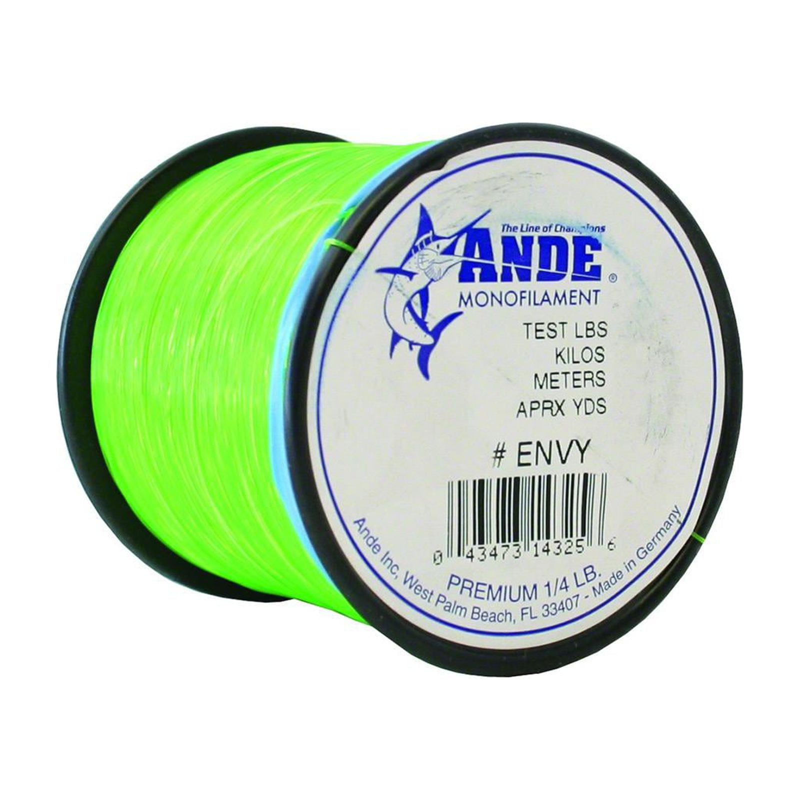 Ande A14-40GE Premium Mono Line 1/4lb Spool 40lb 350yd Green Hi-Vis ...