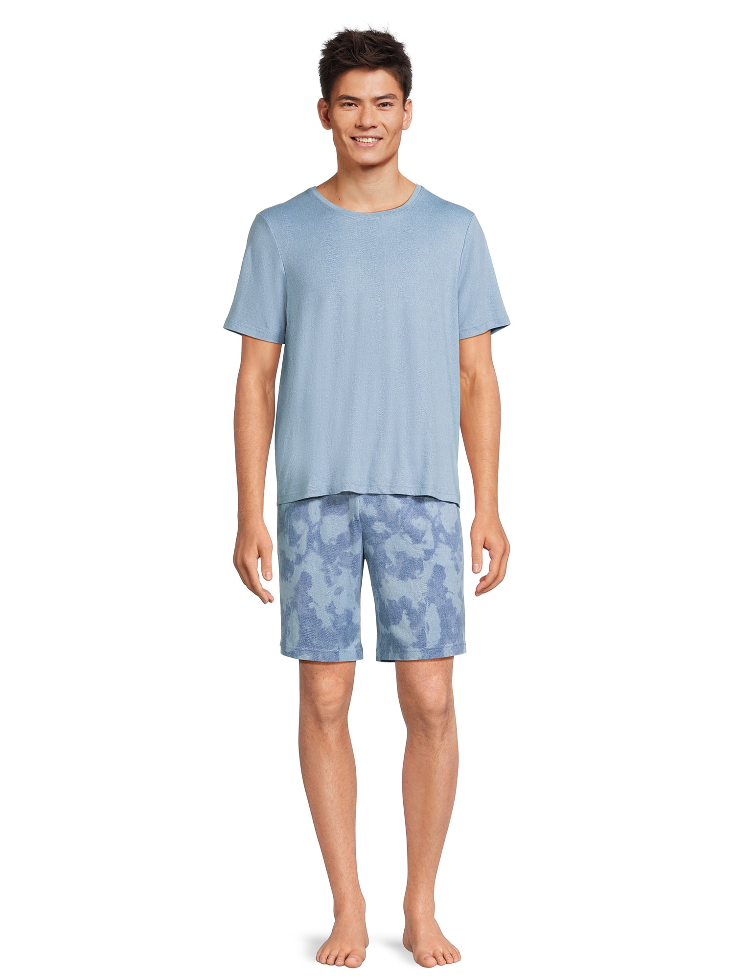 Ande Men's Contrast Neckband Tee and Jam Shorts Sleep Set, 2-Piece ...