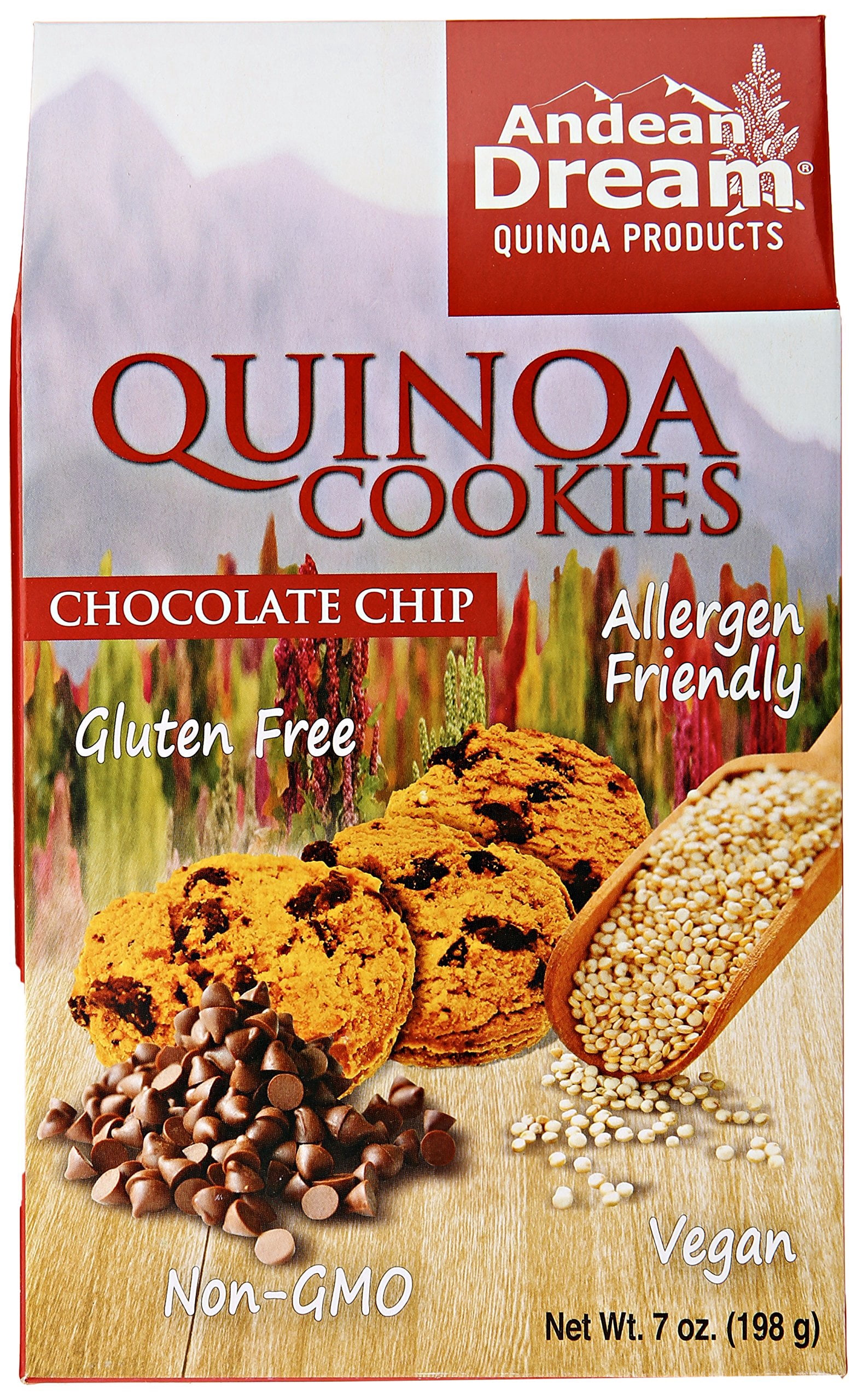 Andean Dream Chocolate Chip STF9 Quinoa Cookies, Gluten Free, 7 oz ...