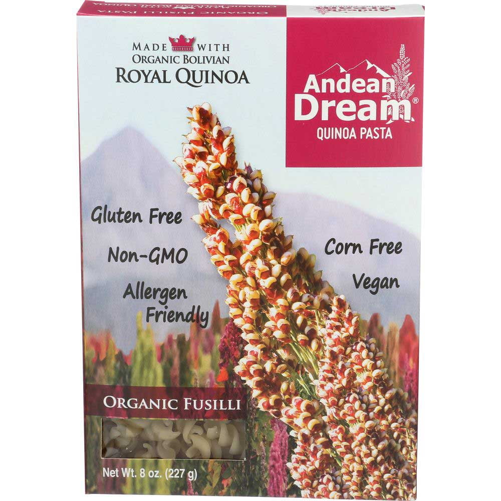 Andean Dream Organic Quinoa Fusilli Pasta, 8 Ounce -- 12 per case ...