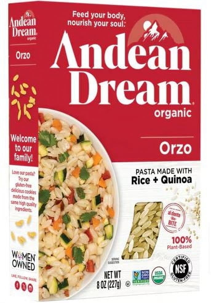 Andean Dream Quinoa Pasta Organic Orzo -- 8 oz Pack of 3 - Walmart.com
