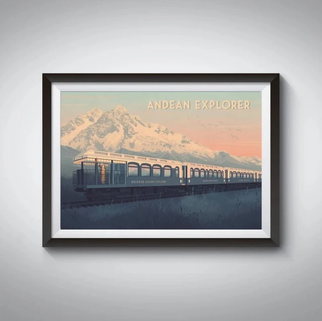 Andean Explorer Poster, Peru Travel Poster, Belmond Luxury Train, Cusco ...