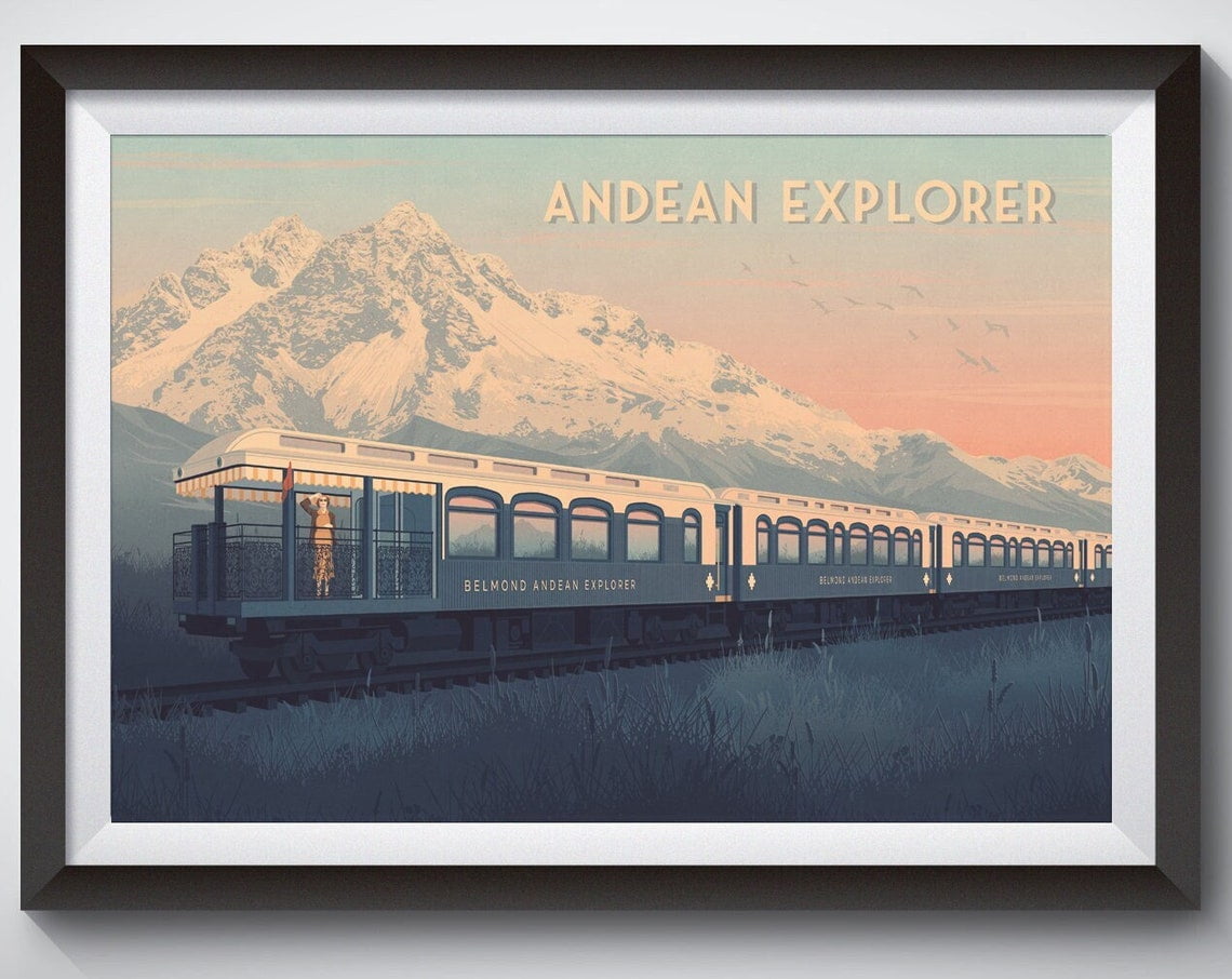 Andean Explorer Poster, Peru Travel Poster, Belmond Luxury Train, Cusco ...
