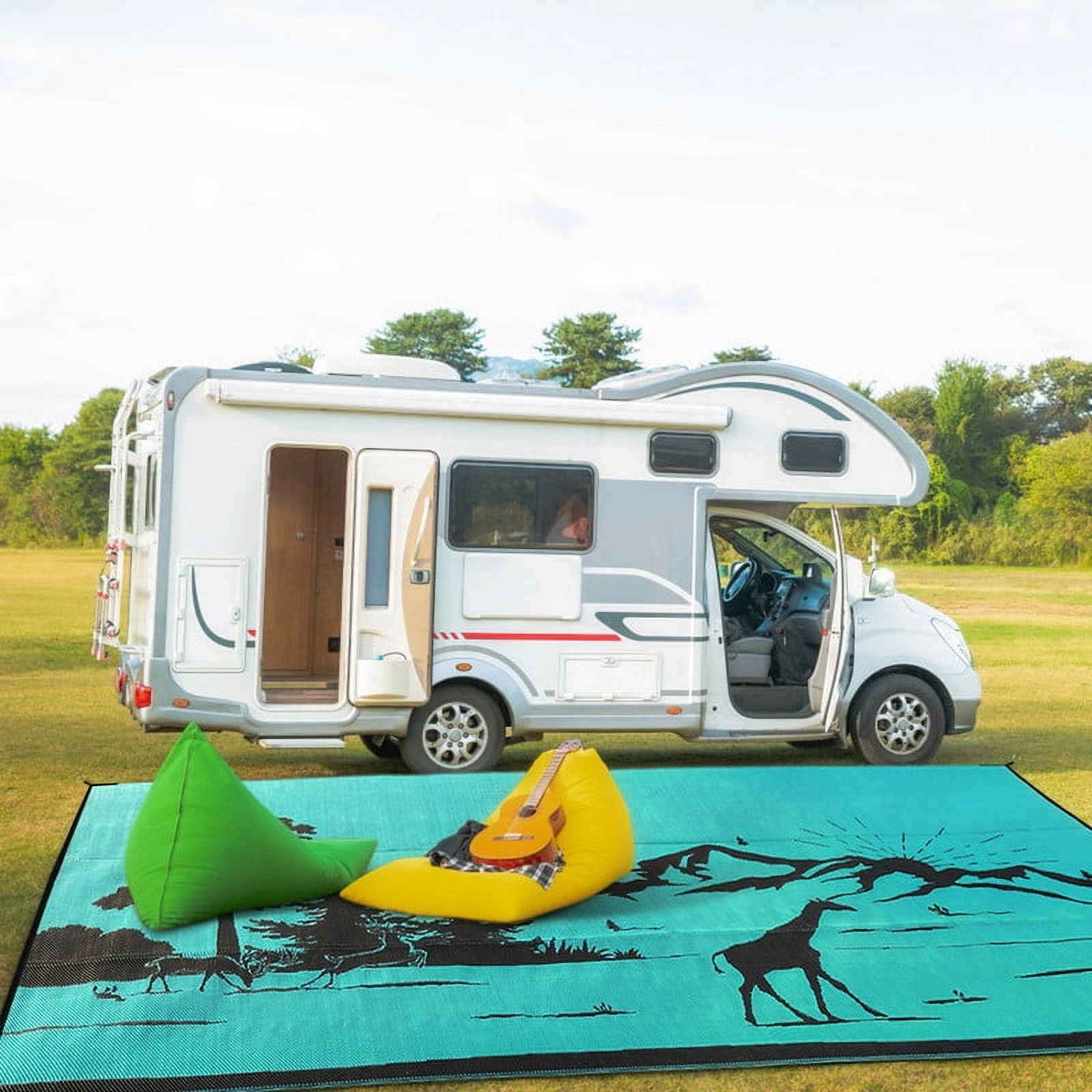 Andecor Outdoor Rug Reversible Portable Plastic Straw Camping Rugs for ...