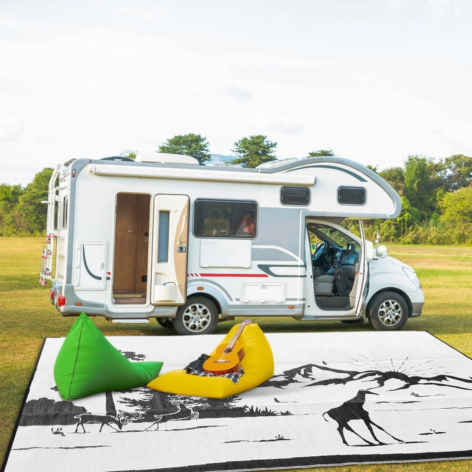 Andecor Outdoor Rug Reversible Portable Plastic Straw Camping Rugs for ...