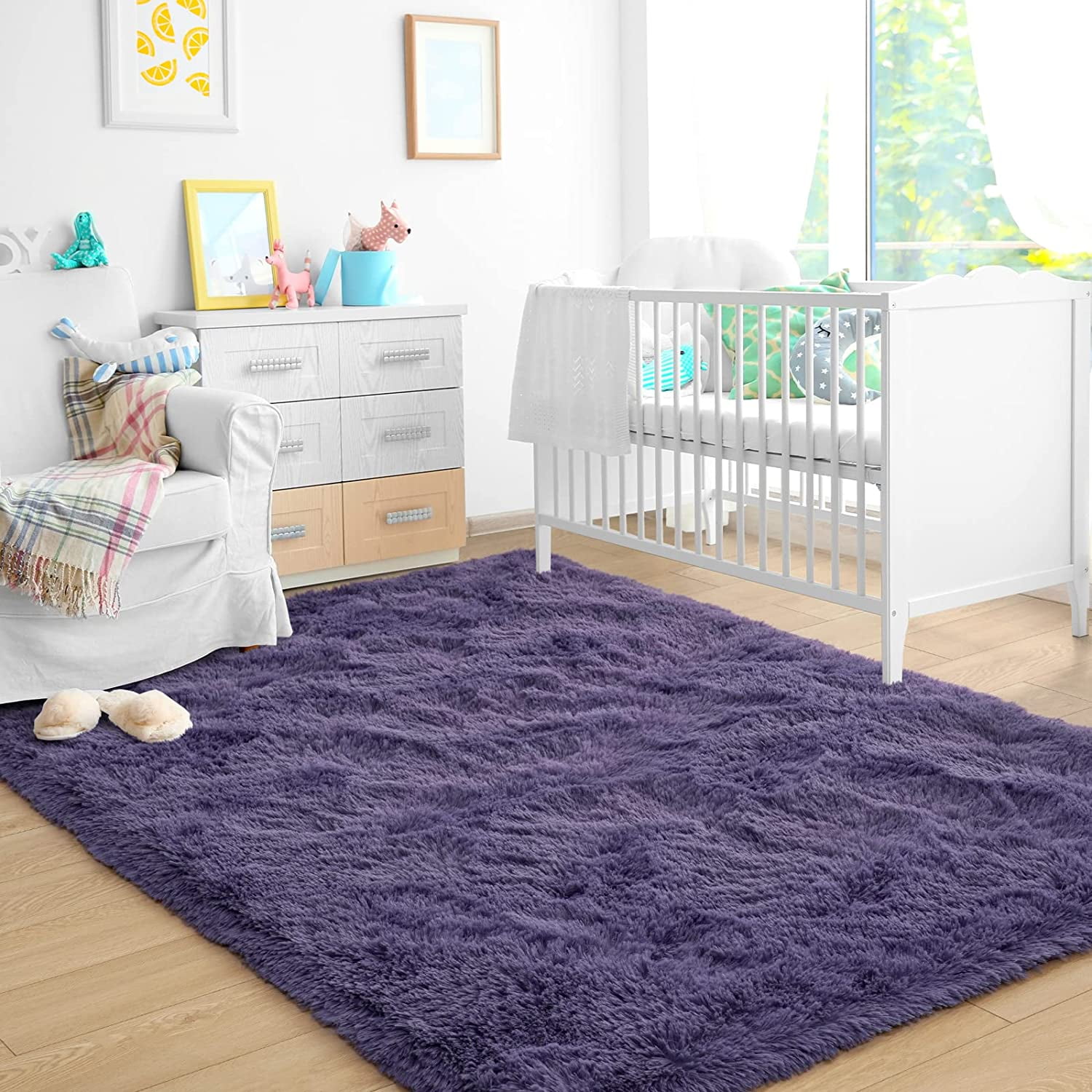 Andecor Large Cozy Shaggy Plush Rug, Comfy Soft Carpet for Living Room ...