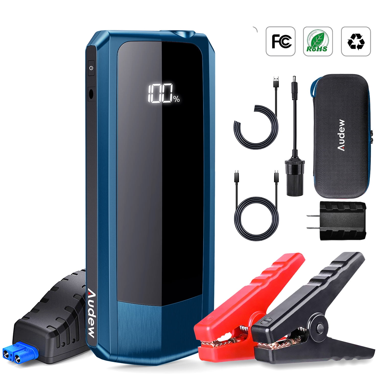 Andeman Car Jump Starter Peak Current 2000A Capacity 20000mAh Portable Jump Starter with LCD Power Display Walmart