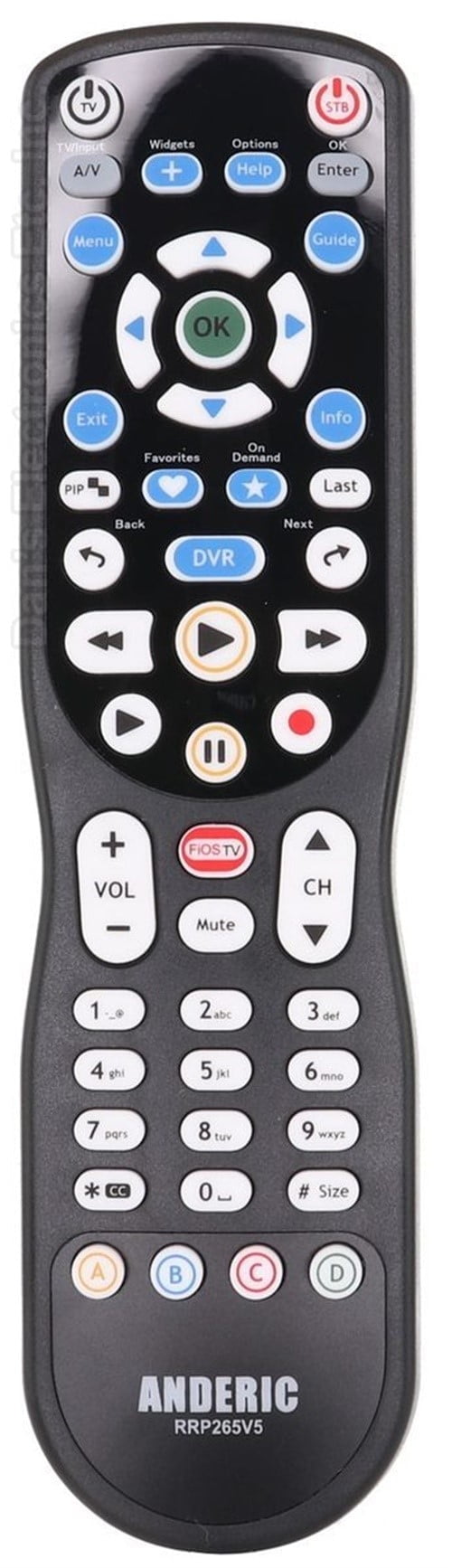 ANDERIC RRP265V5 Verizon FIOS Cable Remote Control - Walmart.com