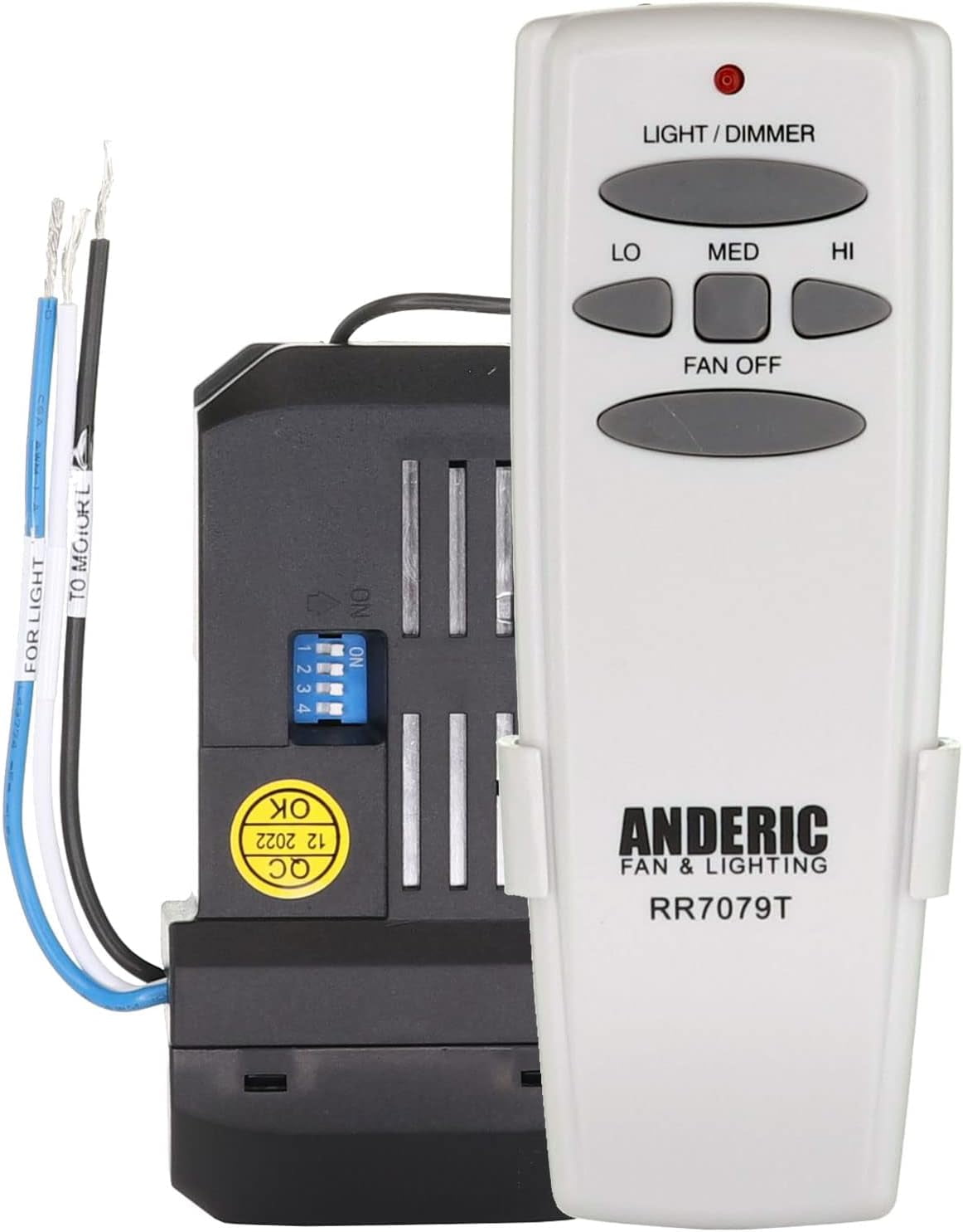 Anderic Universal Remote and Receiver Kit Works Any 3-Speed Ceiling Fan ...