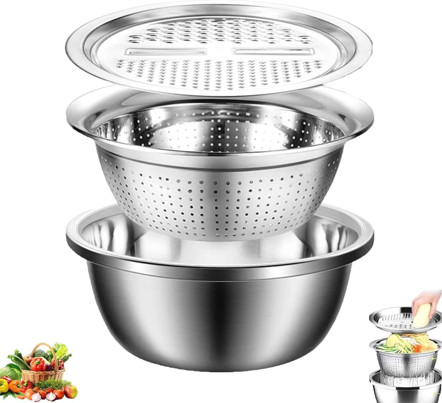 Anderisto Multifunctional Stainless Steel Basin, 5-In-1 Shredding ...