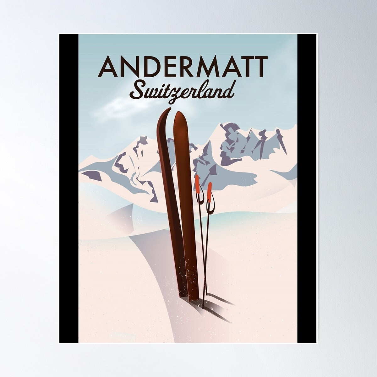 Andermatt Switzerland Ski Poster Wall Art Modern Wall Decor For Living ...