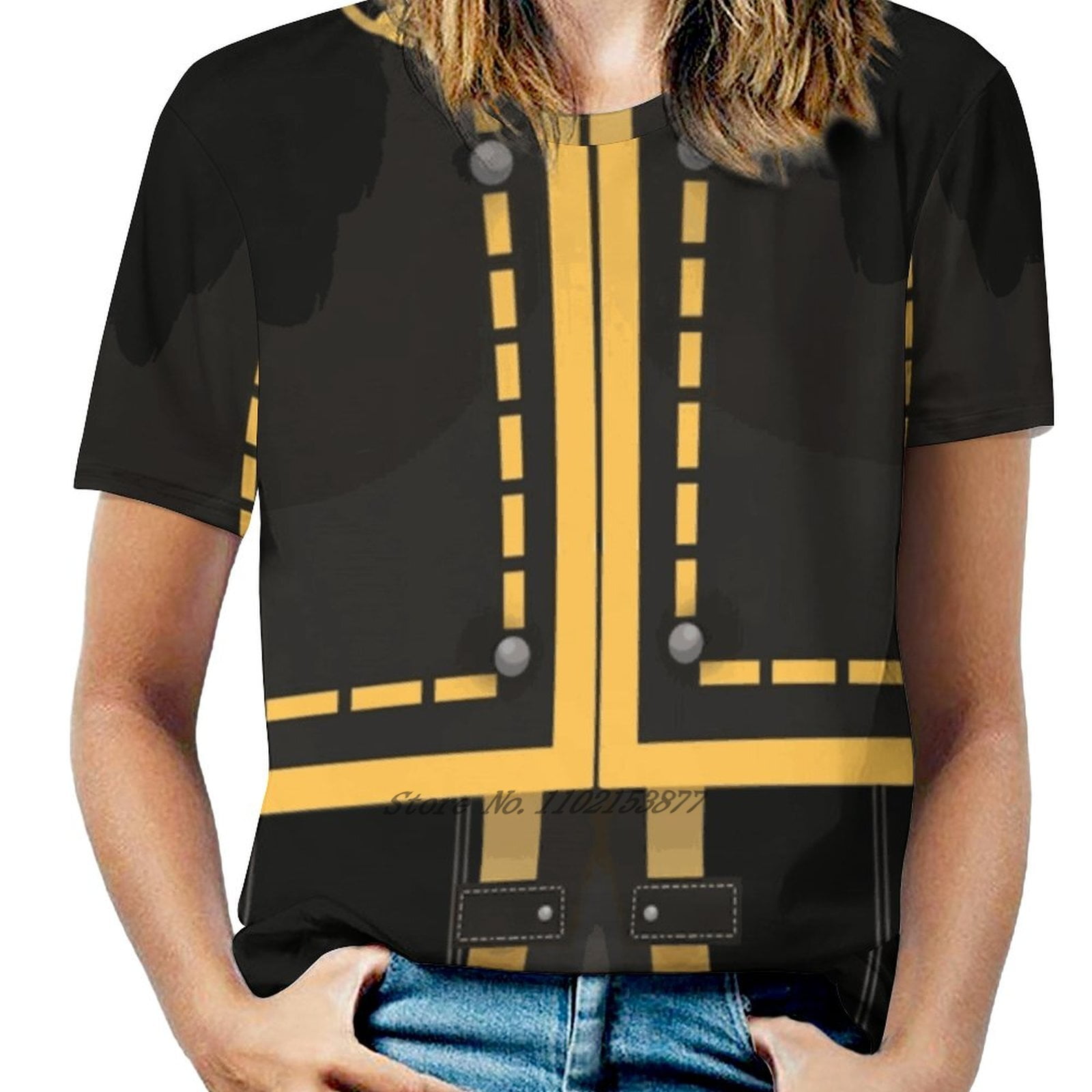 Anders Woman Tshirts Printed Tops Zipper V-Neck Top Fashion Graphic T ...