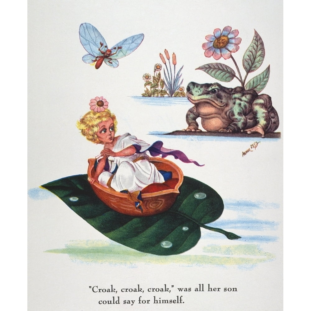 Andersen Thumbelina. N'Sailing Down The Stream On A Leaf.' Drawing By ...