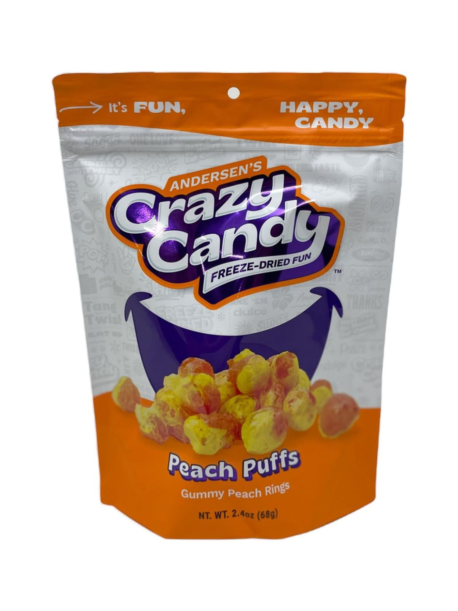 Andersen's Crazy Candy Freeze Dried Candy - Freeze Dried Peach Puffs, 2 ...