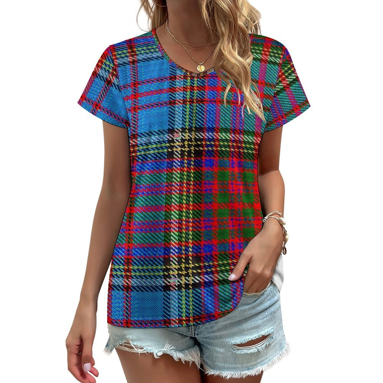 Anderson Clan Tartan Women's Blouse Short Sleeve Women's Top T-Shirt ...