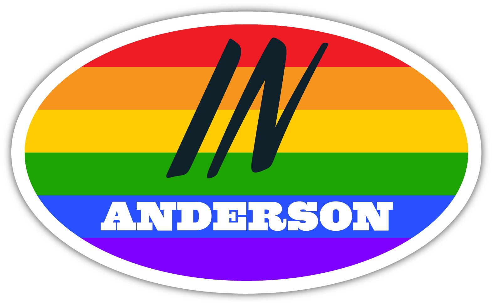 Anderson IN Indiana Madison County Rainbow Pride Flag 6 Stripes Pride ...