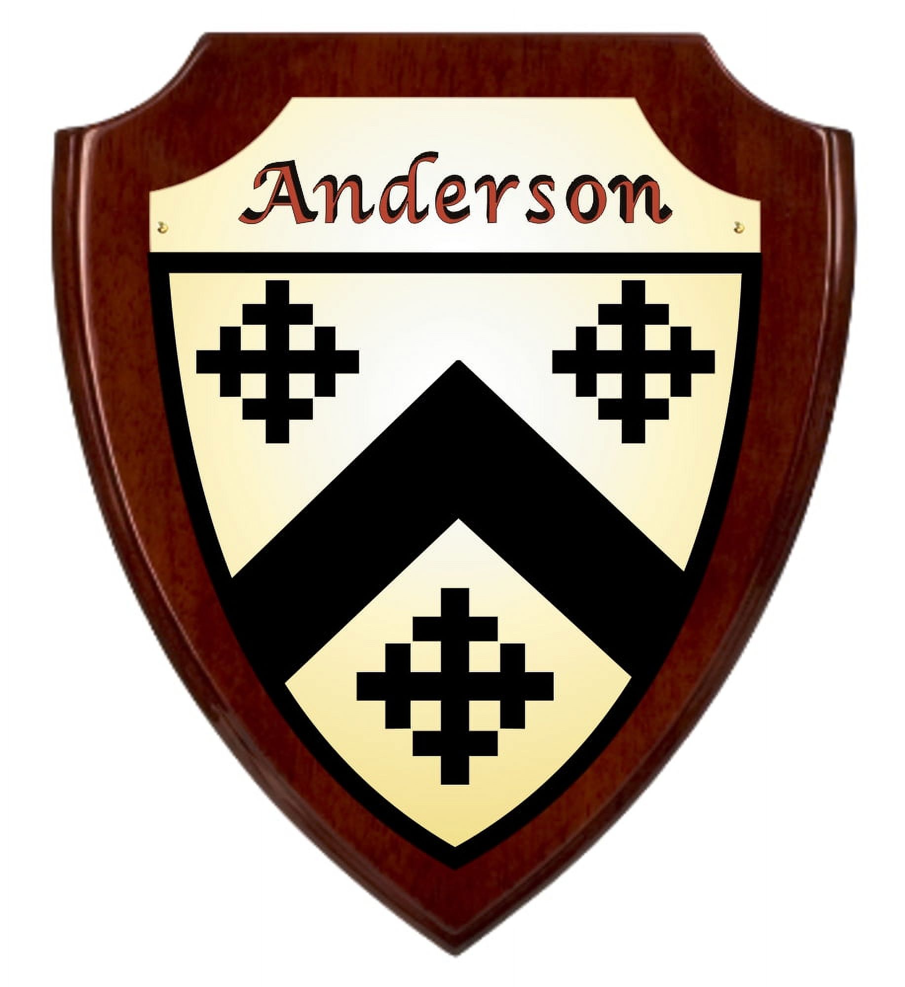 Anderson Irish Coat of Arms Shield Plaque - Rosewood Finish - Walmart.com