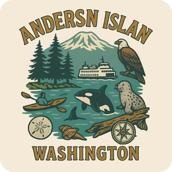 Anderson Island Washington Keepsakes Souvenir Vinyl Sticker ...