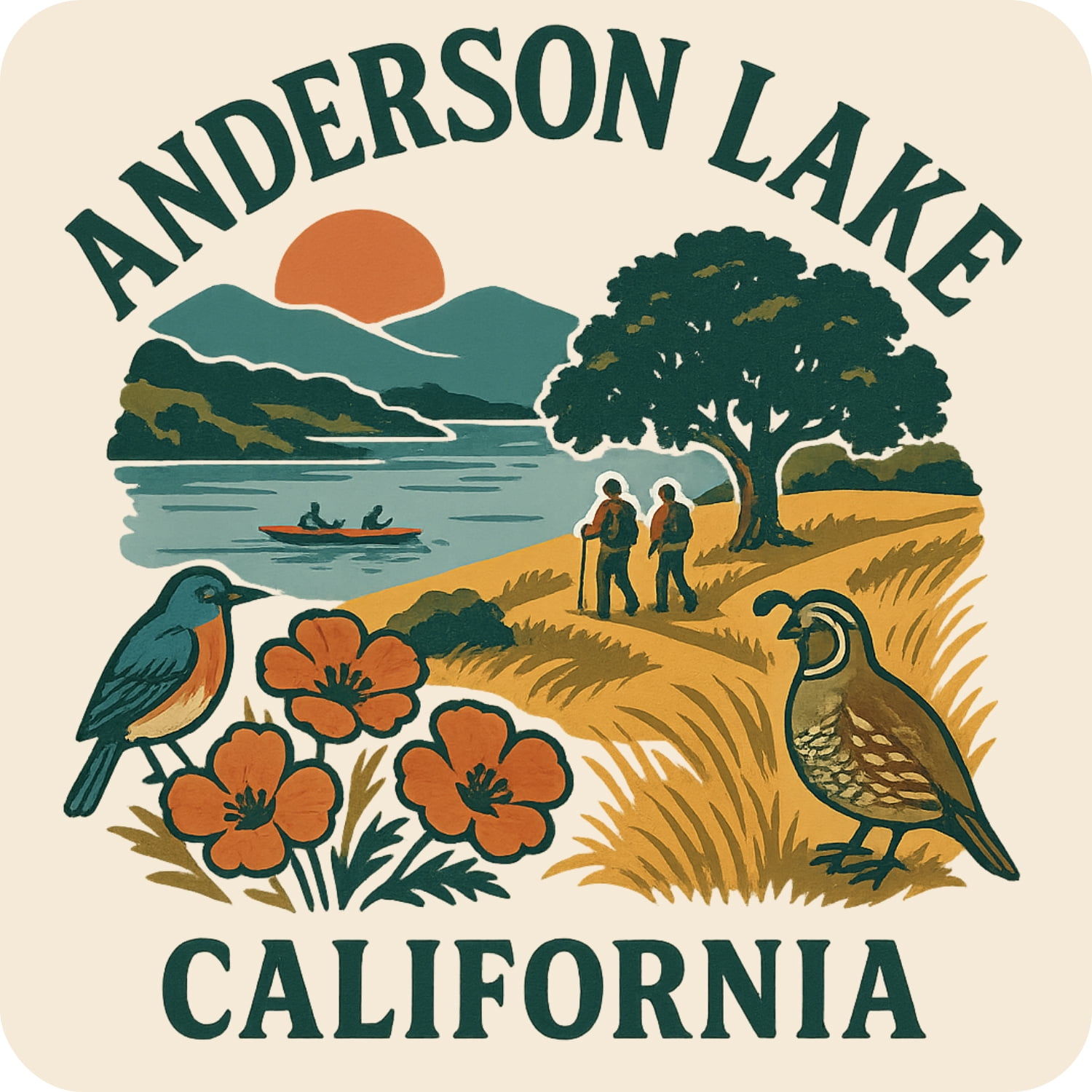 Anderson Lake California Keepsakes Souvenir Vinyl Sticker – Destination ...