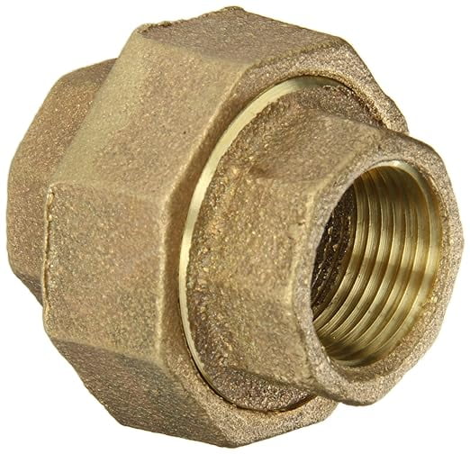 Anderson Metals 38104 Red Brass Pipe Fitting, Union, 3/4" Female Pipe ...