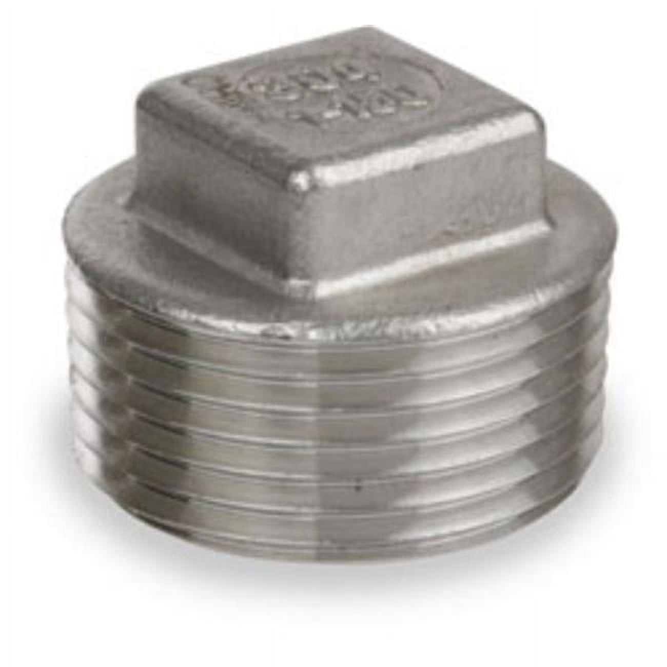 Anderson Metals 62655B Stainless Steel Plug Square Head D Cored Pipe ...