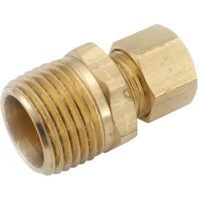 1/4" Compression x 1/2" Male Pipe Thread Brass Connector Lead Free Com ...