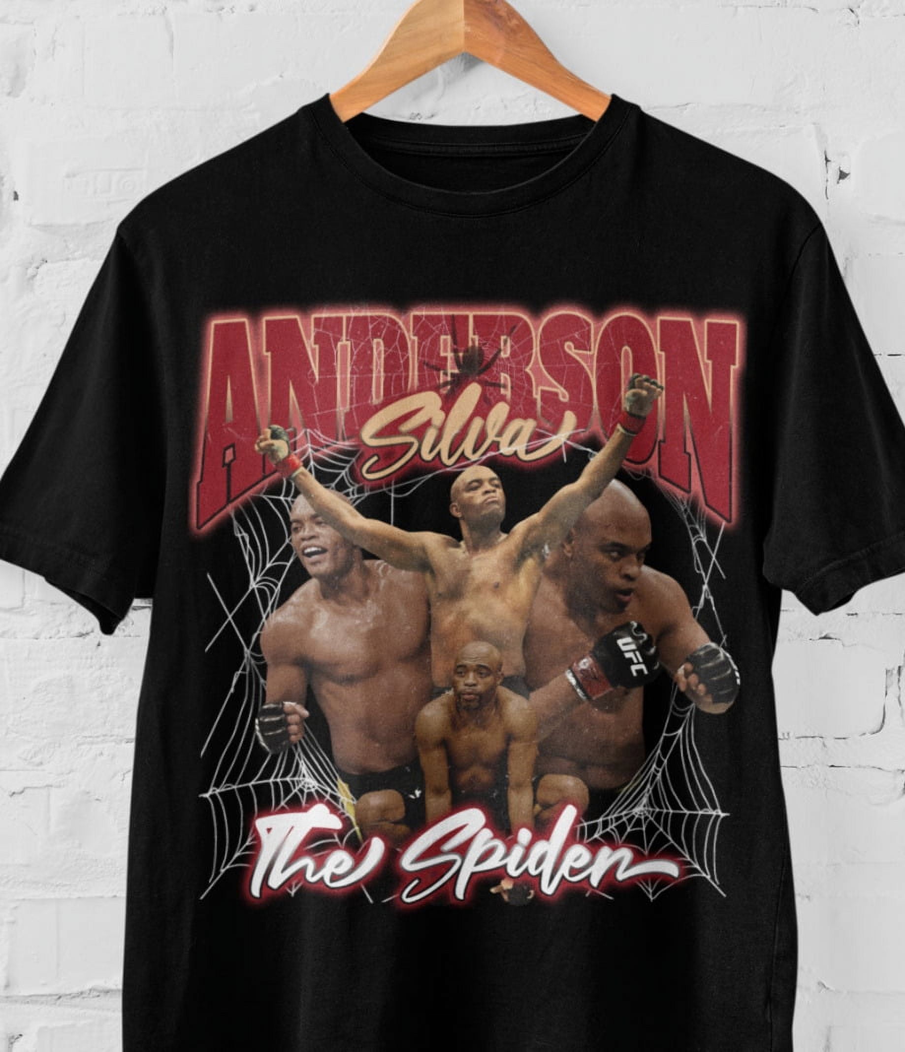 Anderson Silva The Spider MMA Vintage 90s Retro Graphic Collage T-Shirt ...