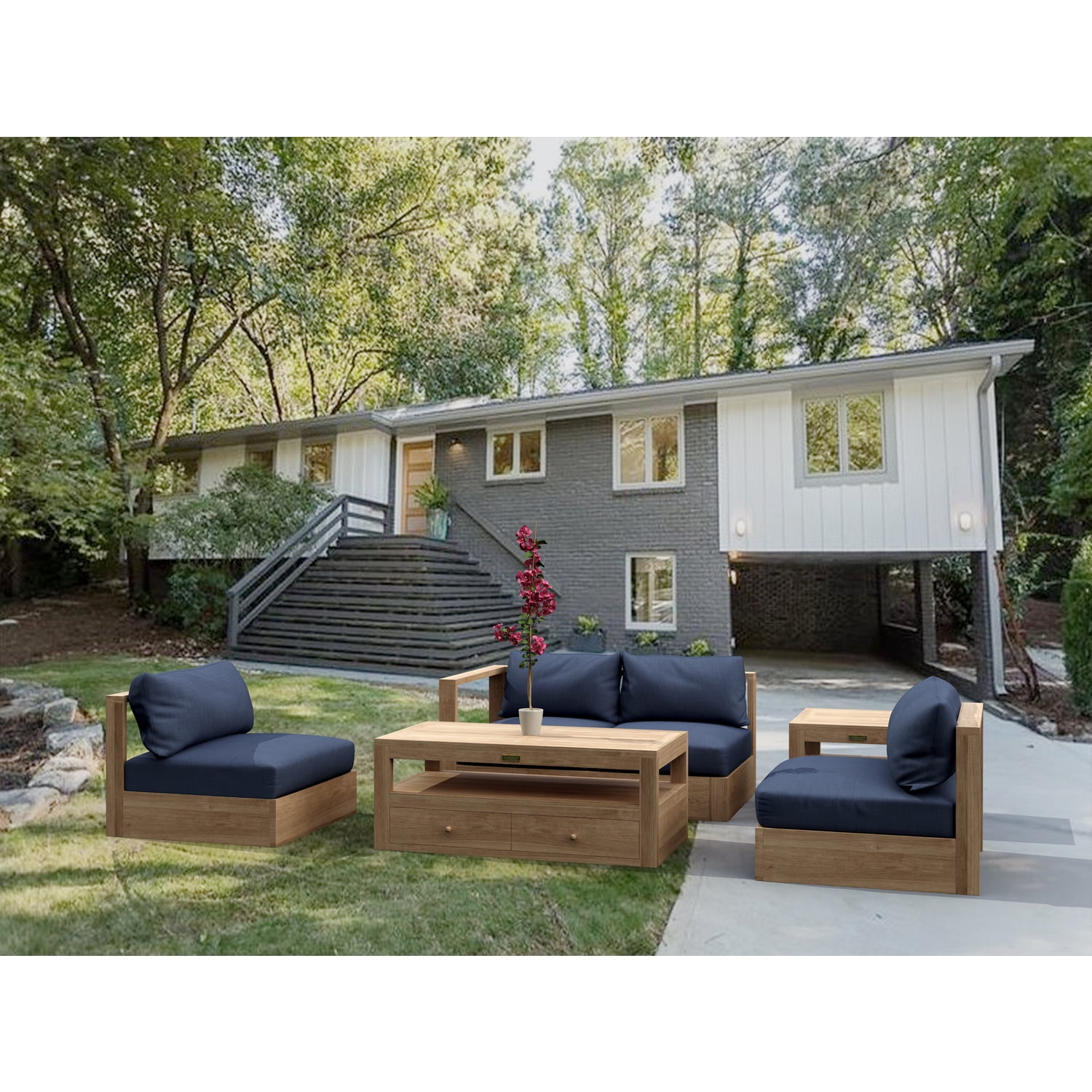 Anderson Teak Copacabana 5 pieces Modular Deep Seating Set - Walmart.com